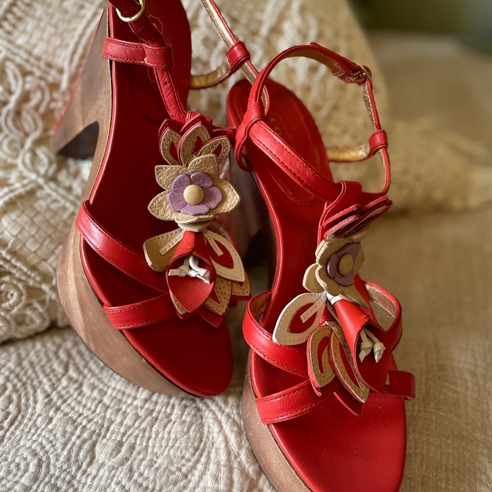 Coach Orange Floral Platform Shoe - Gem